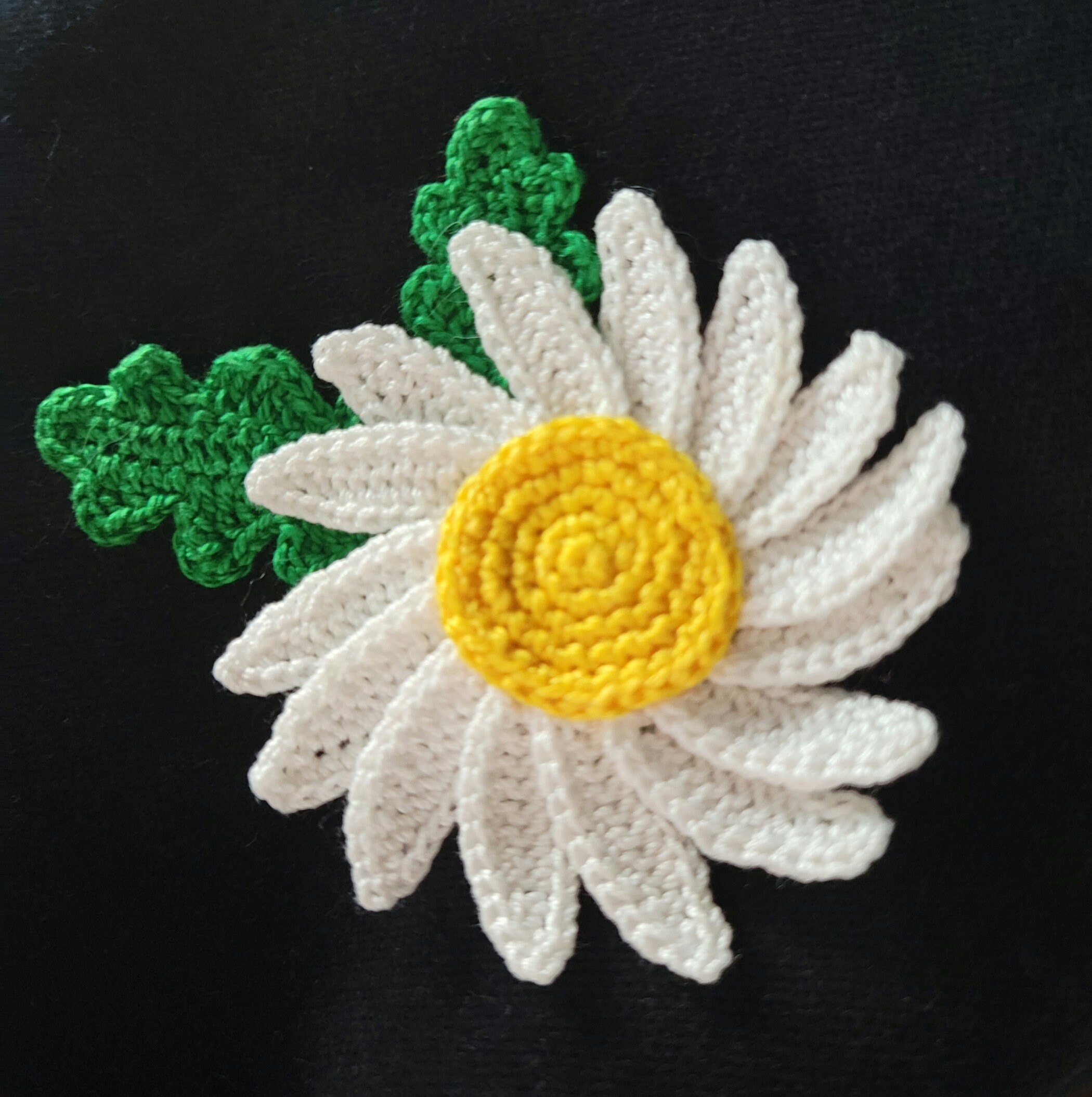 Daisy Flower Crochet Brooch Pretty Flower Cotton Crochet Badge - Etsy