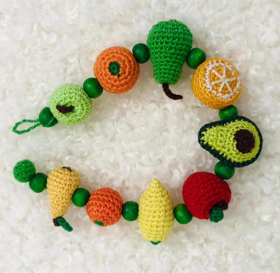 Fruits Crochet Hand Band Citrus Avocado Bracelet Girls Birthday Gift ...