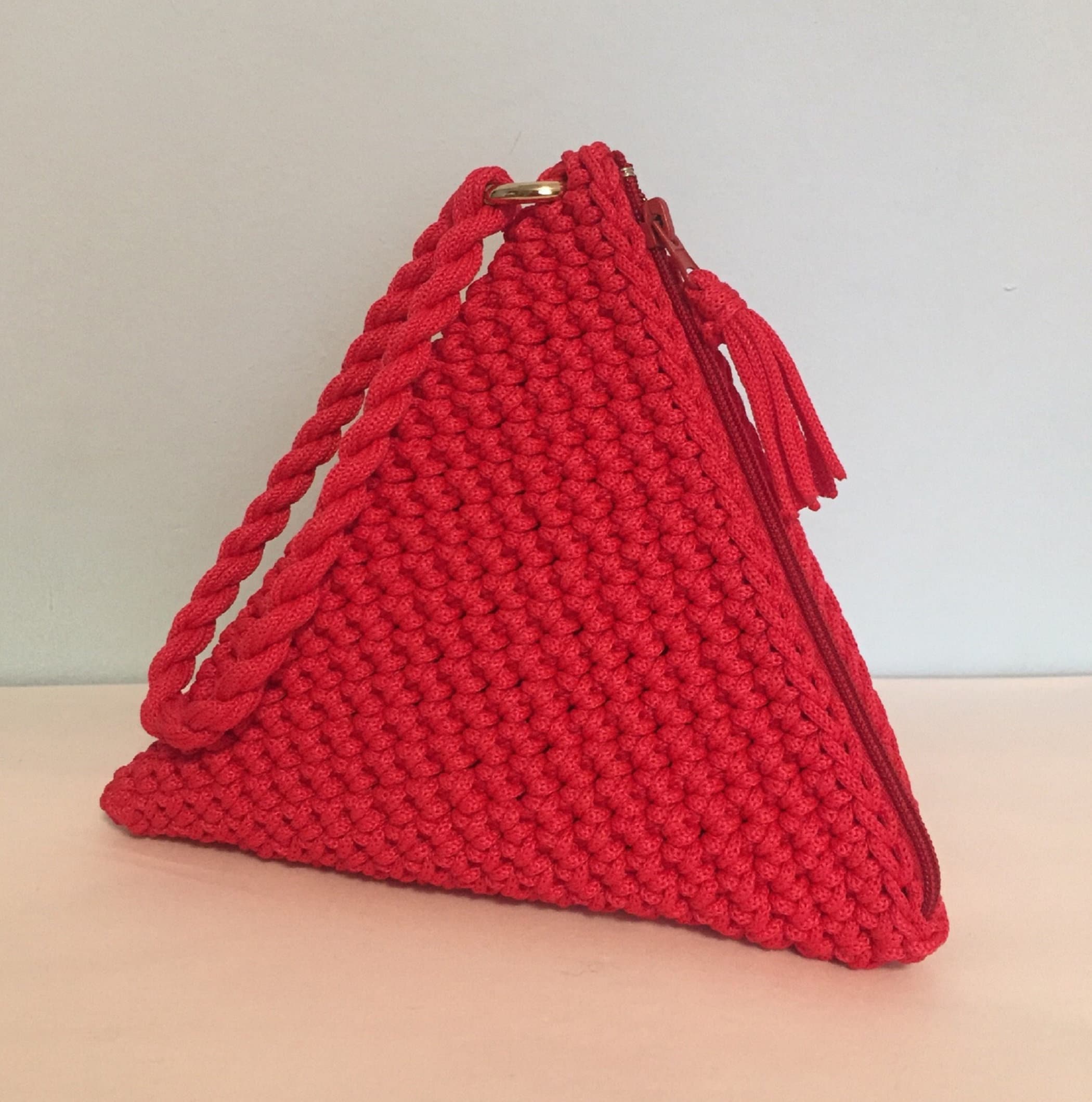 Crochet Bag Triangle Crochet Purse Ladies Crochet Triangle - Etsy