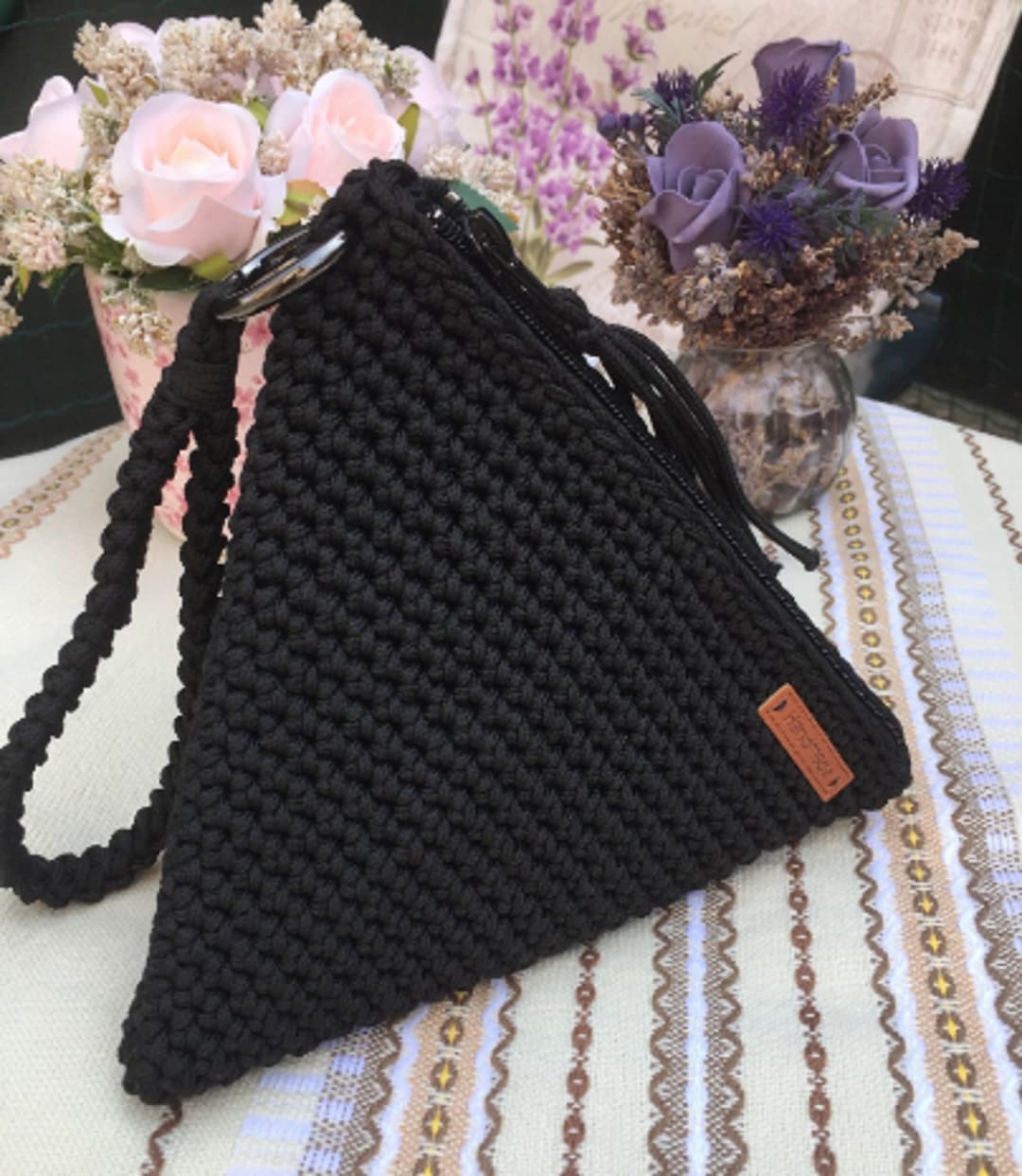 Crochet Bag Triangle Crochet Purse Ladies Crochet Triangle - Etsy