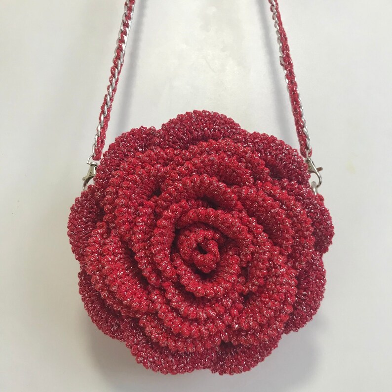 Flower Crochet Bag Luxury Style Sparkly Evening Shoulder Bag Ladies ...