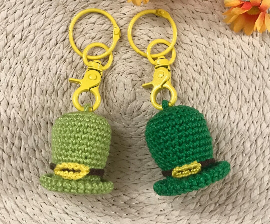Irish Hat Amigurumi Key Fob Irish Hat Green Day Gift for St. Patrick's ...