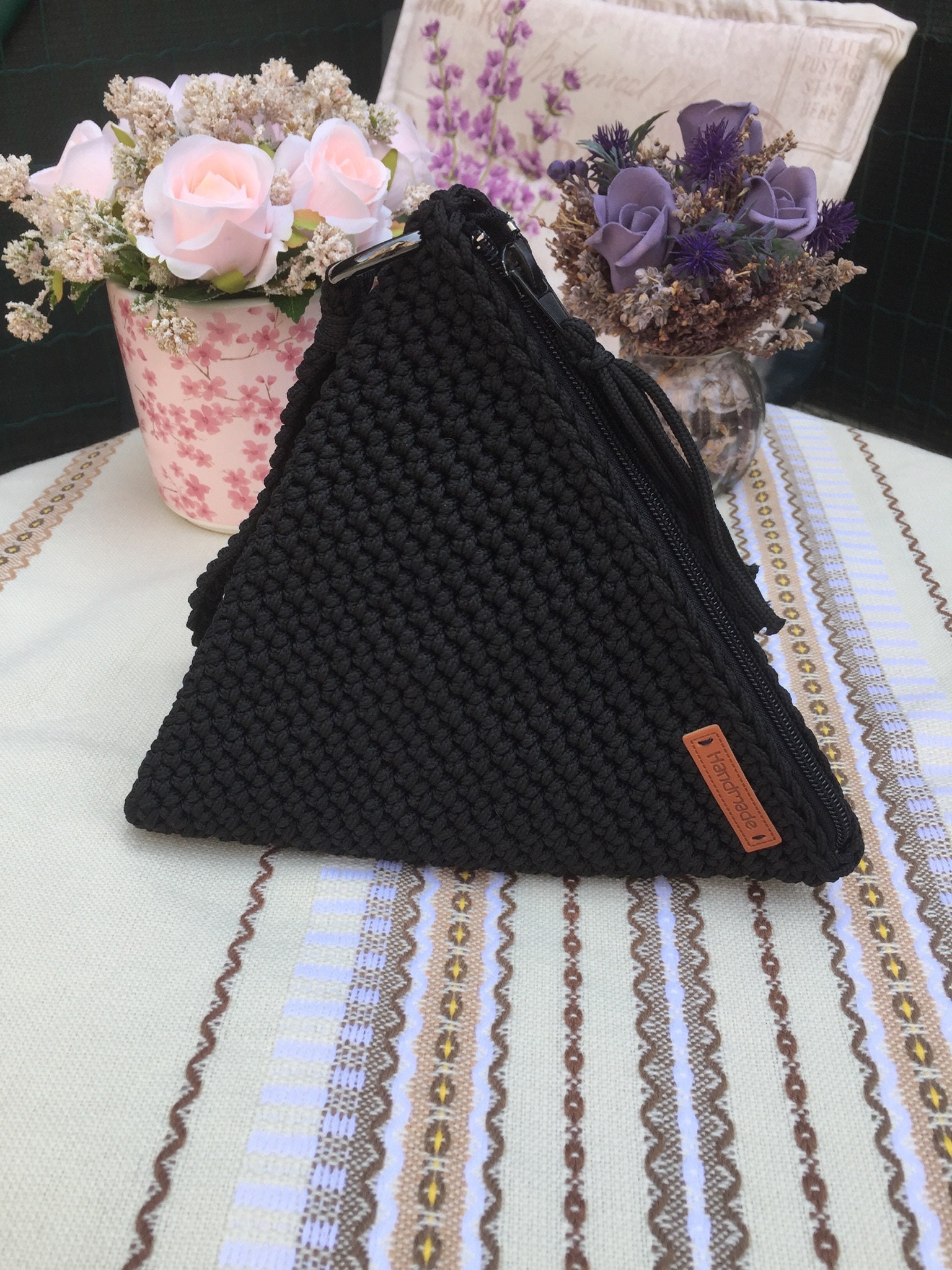 Crochet Bag Triangle Crochet Purse Ladies Crochet Triangle - Etsy
