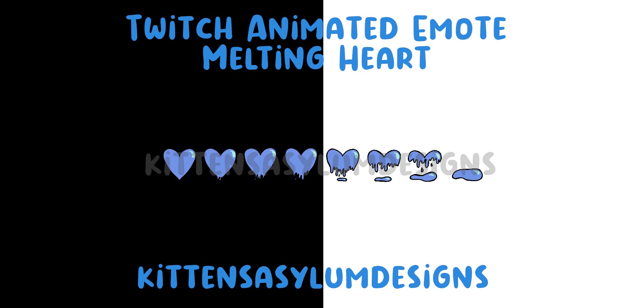 Twitch Animated Emote Melting Heart Blue - Etsy