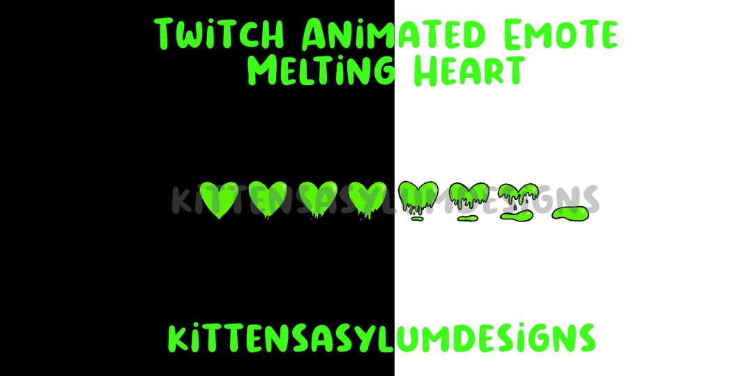 Twitch Animated Emote Melting Heart Lime - Etsy