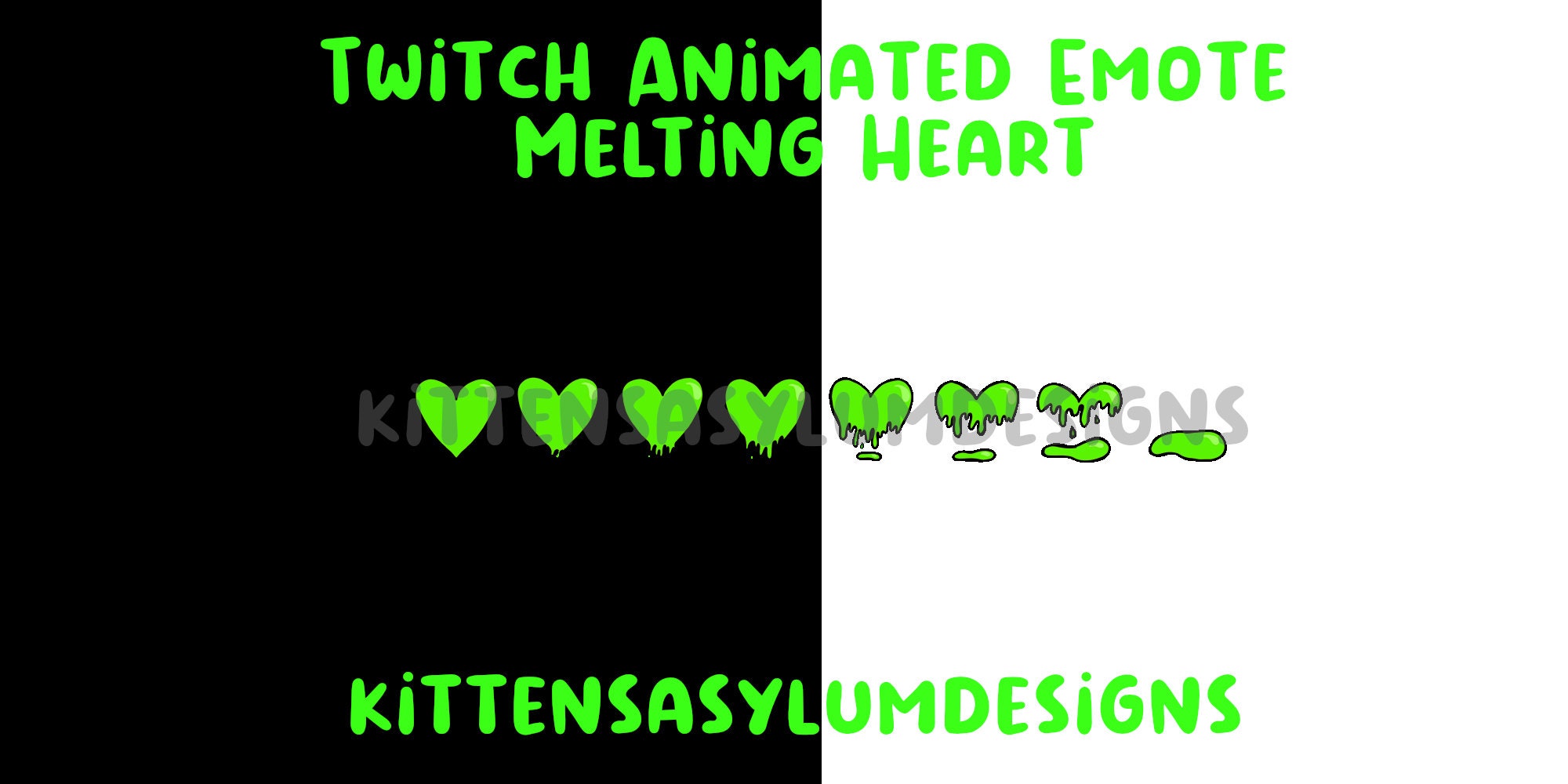 Twitch Animated Emote Melting Heart Lime - Etsy
