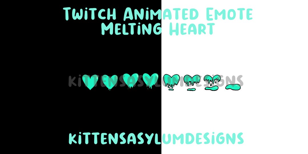 Twitch Animated Emote - Melting Heart Teal - Etsy