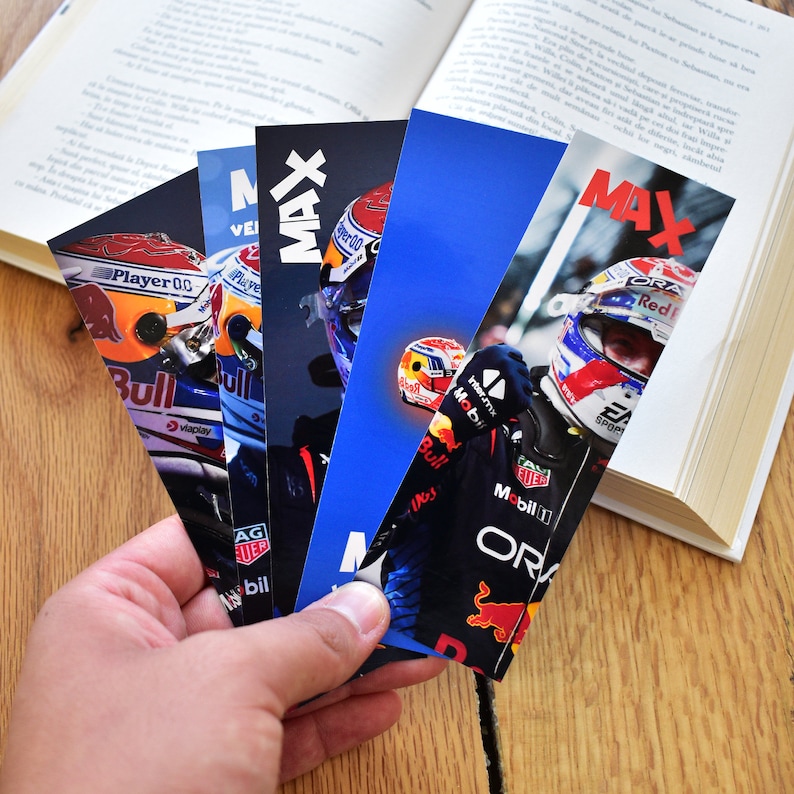 Formula 1 Bookmarks, Max Verstappen Bookmarks, F1 Driver Bookmark - Etsy