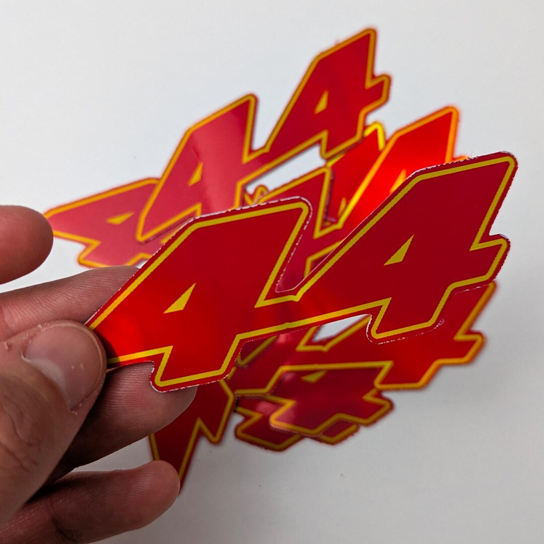 Lewis Hamilton F1 44 Red Yellow Number Sticker Formula 1 Sticker ...