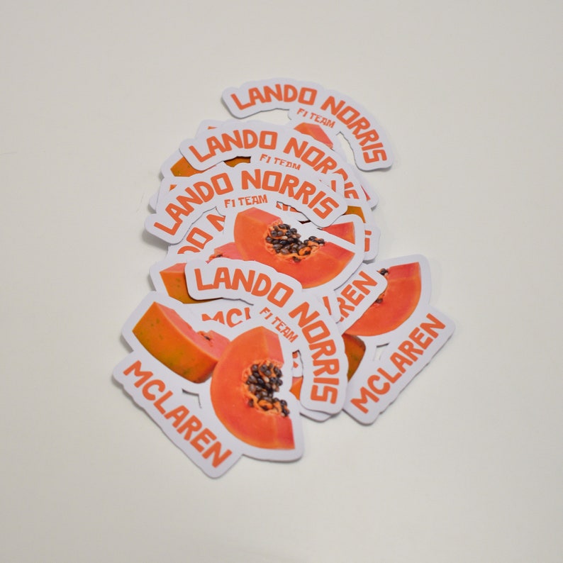 Lando Norris Papaya Formula One Sticker - Cute Sticker for Notebooks ...