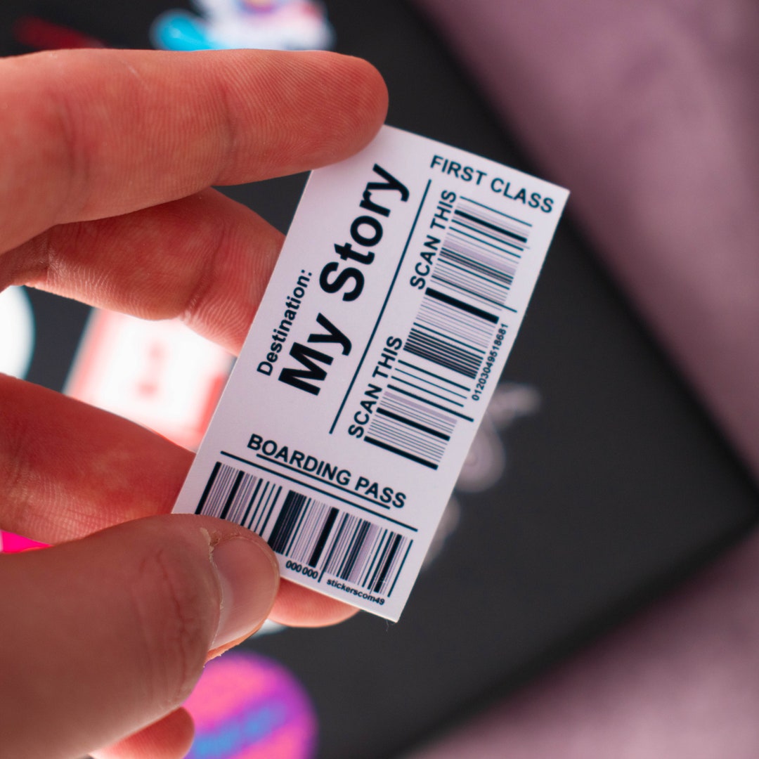 My Story Sticker | Boarding Pass Sticker | Scan | Sticker | Vinyl ...
