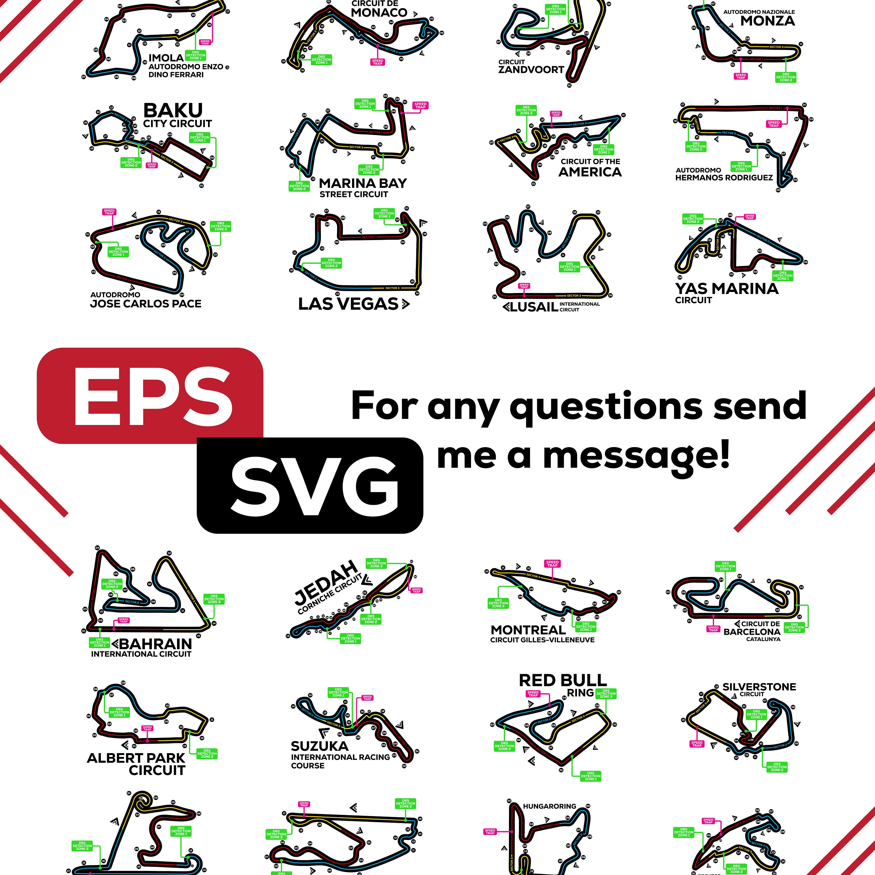 F1 2024 Circuit Vector Graphics, Track Vector Graphics, SVG, EPS ...