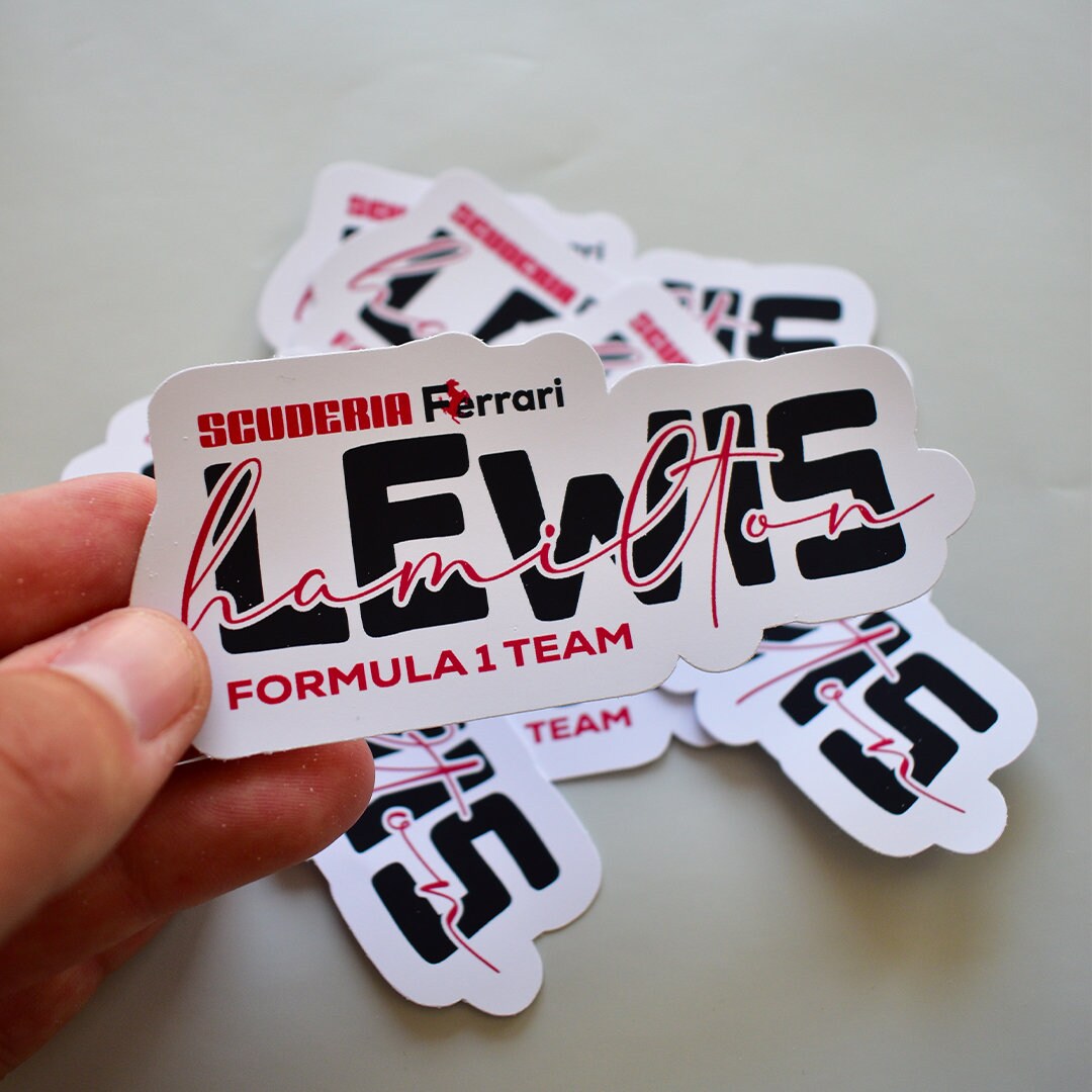 Lewis Hamilton F1 Ferrari Driver Sticker for Notebooks, Water Bottles ...