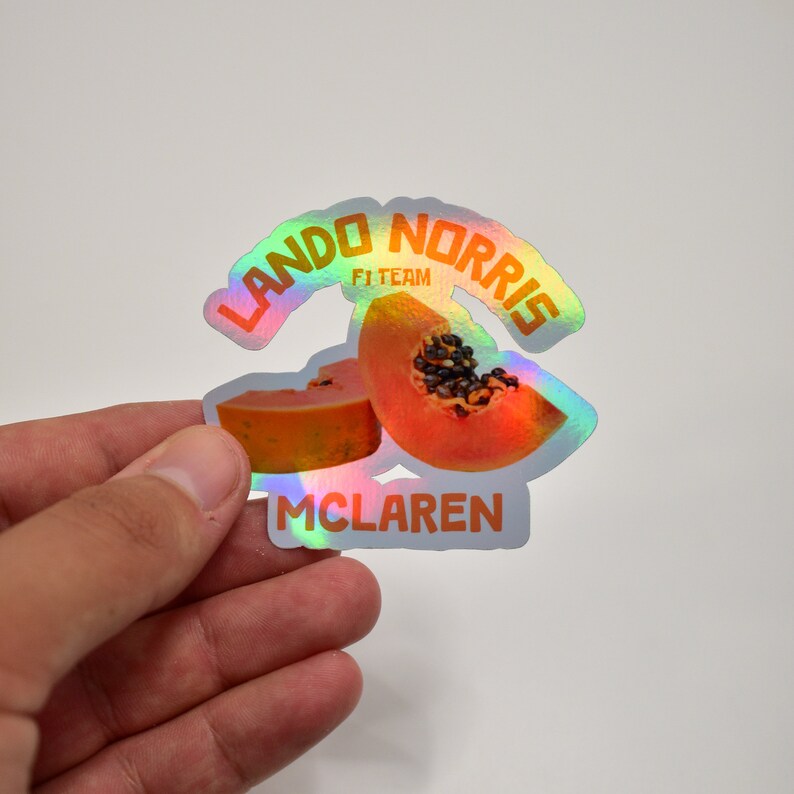 Lando Norris Papaya Formula One Sticker - Cute Sticker for Notebooks ...