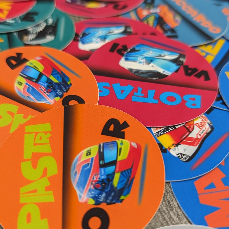 Formula 1 Stickers With All 20 Drivers 2024, F1 Stickers Pack, Lando ...