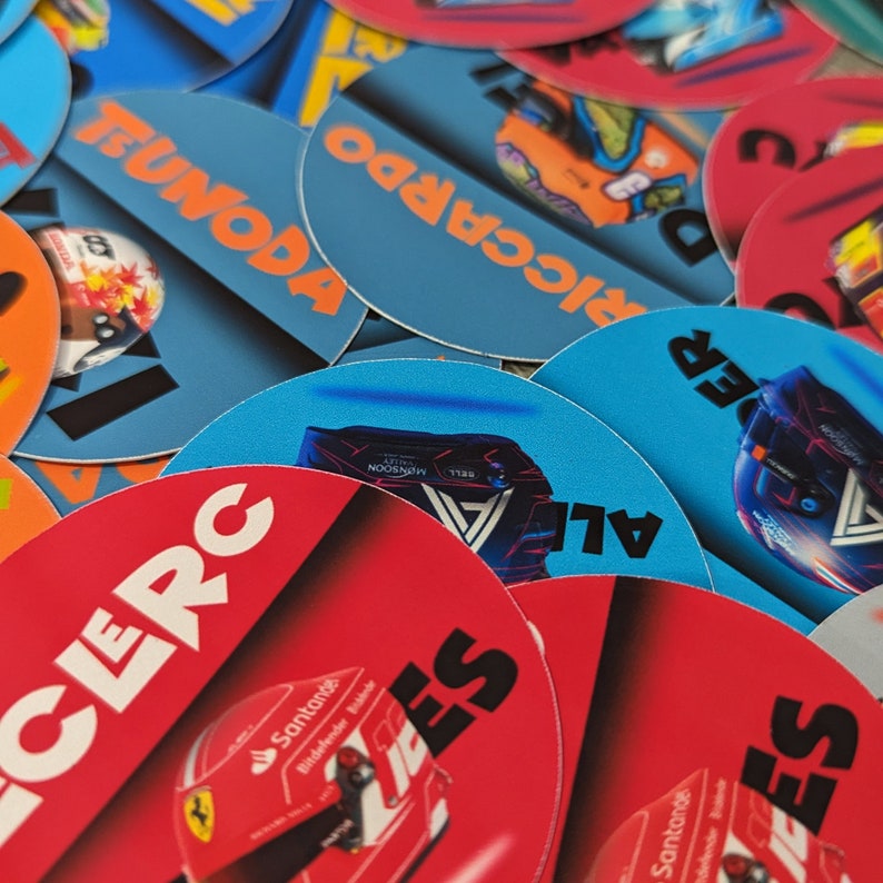 Formula 1 Stickers With All 20 Drivers 2024, F1 Stickers Pack, Lando ...