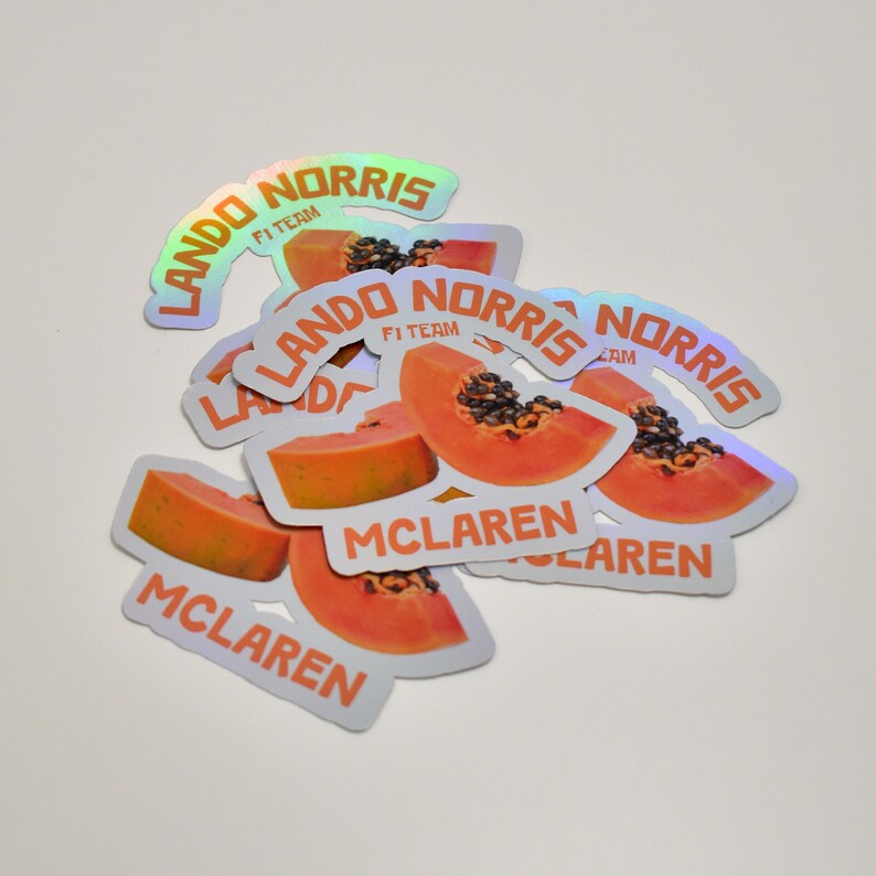 Lando Norris Papaya Formula One Sticker - Cute Sticker for Notebooks ...