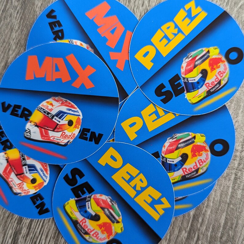 Redbull F1 Drivers, Max Verstappen Formula 1 Sticker, Sergio Perez ...