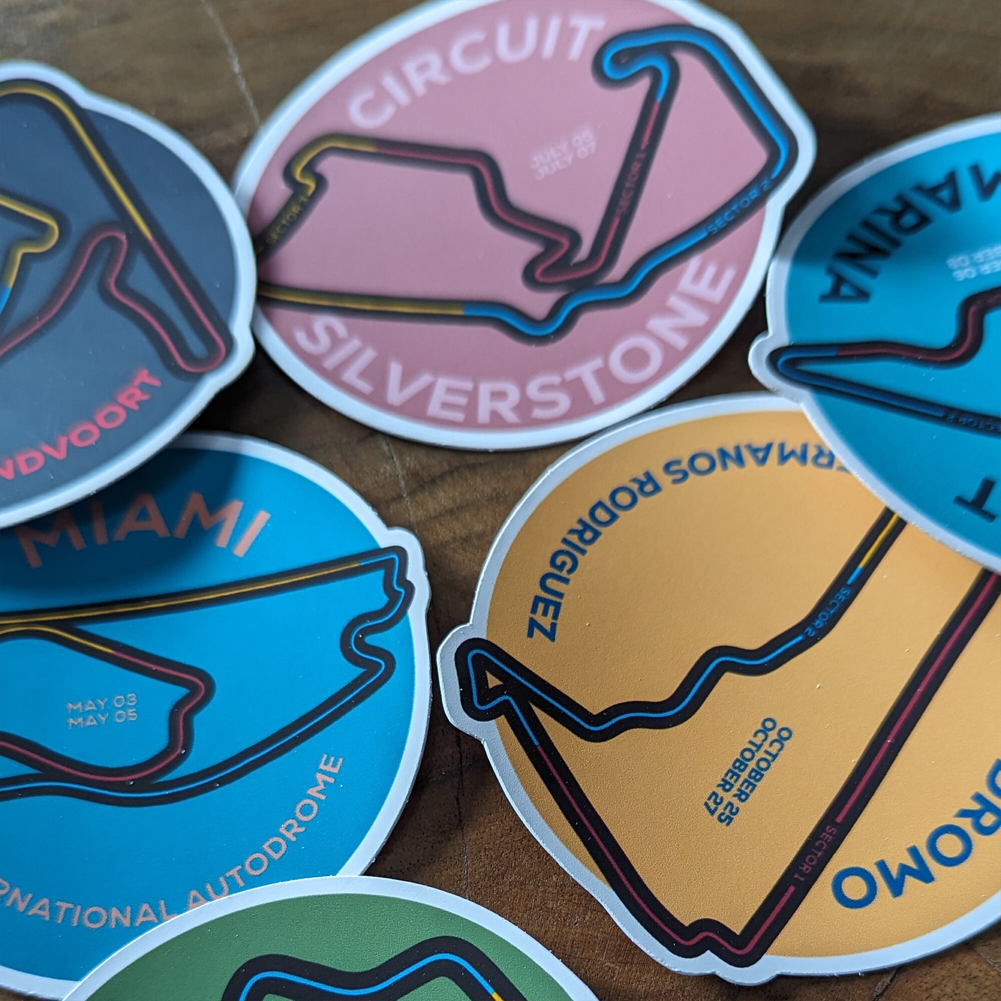 24 Formula 1 Circuit Stickers Bundle 2024, Rounded, Circuit Pack F1 ...