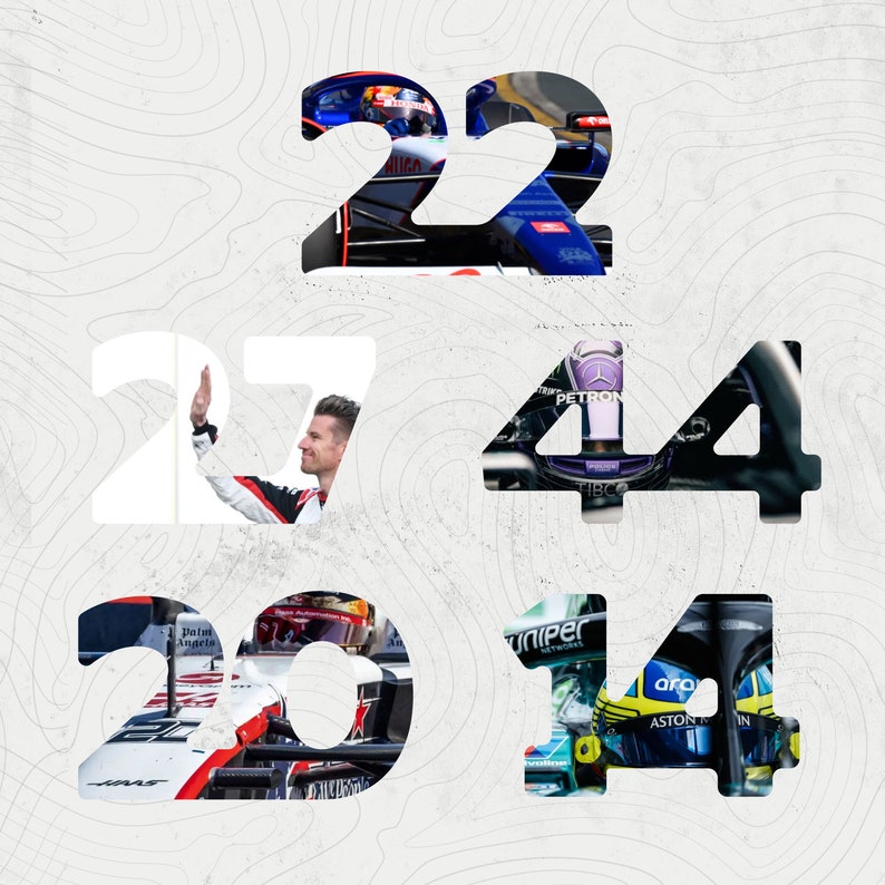 20 Formula 1 Driver Numbers, PNG File, All 20 Drivers 2024 - Etsy