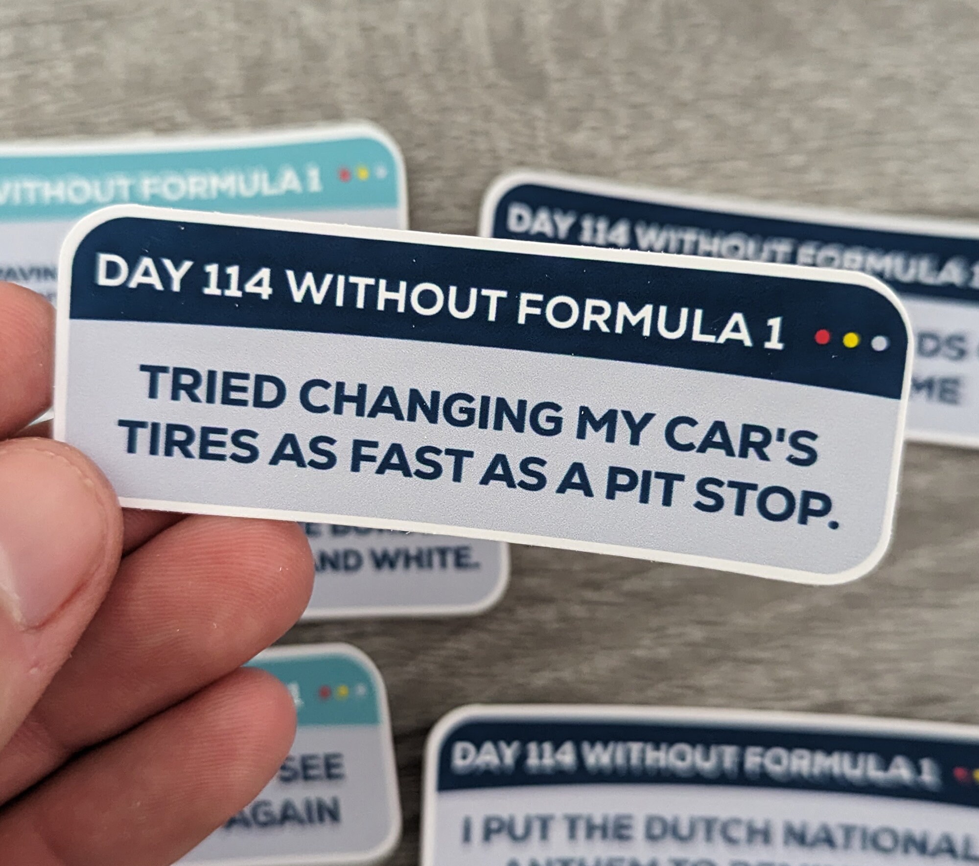 Formula 1 Days Until Start Races, Meme Formula One, Pack of 6 Stickers ...