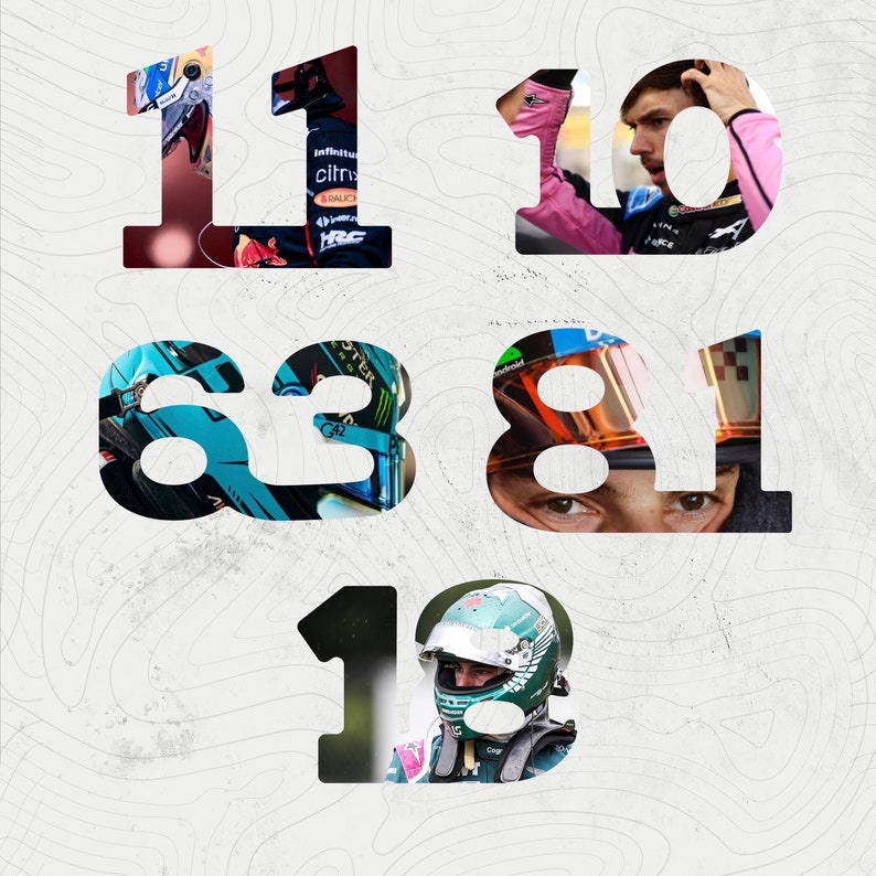 20 Formula 1 Driver Numbers, PNG File, All 20 Drivers 2024 - Etsy