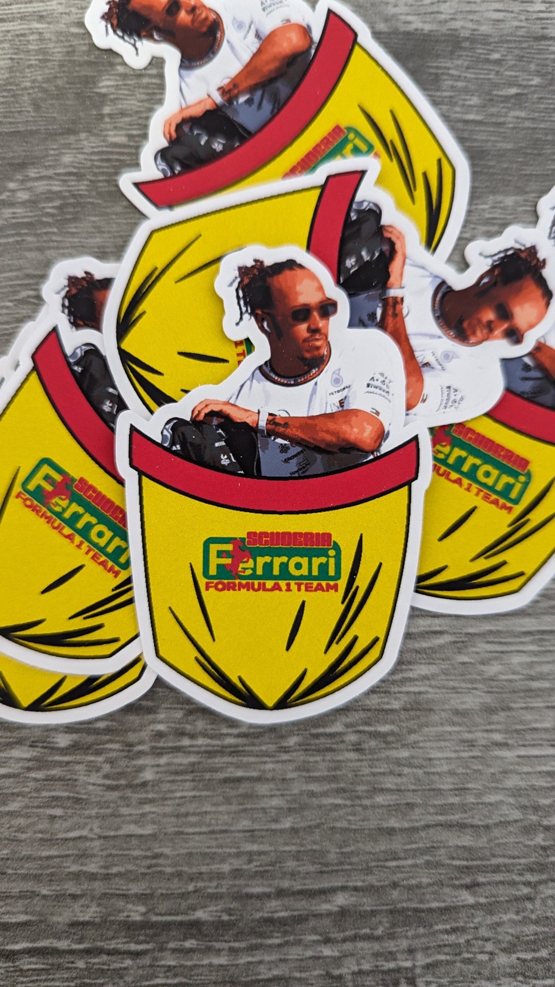 Lewis Hamilton F1 in Ferrari Team Pocket, Formula 1 Sticker - Etsy