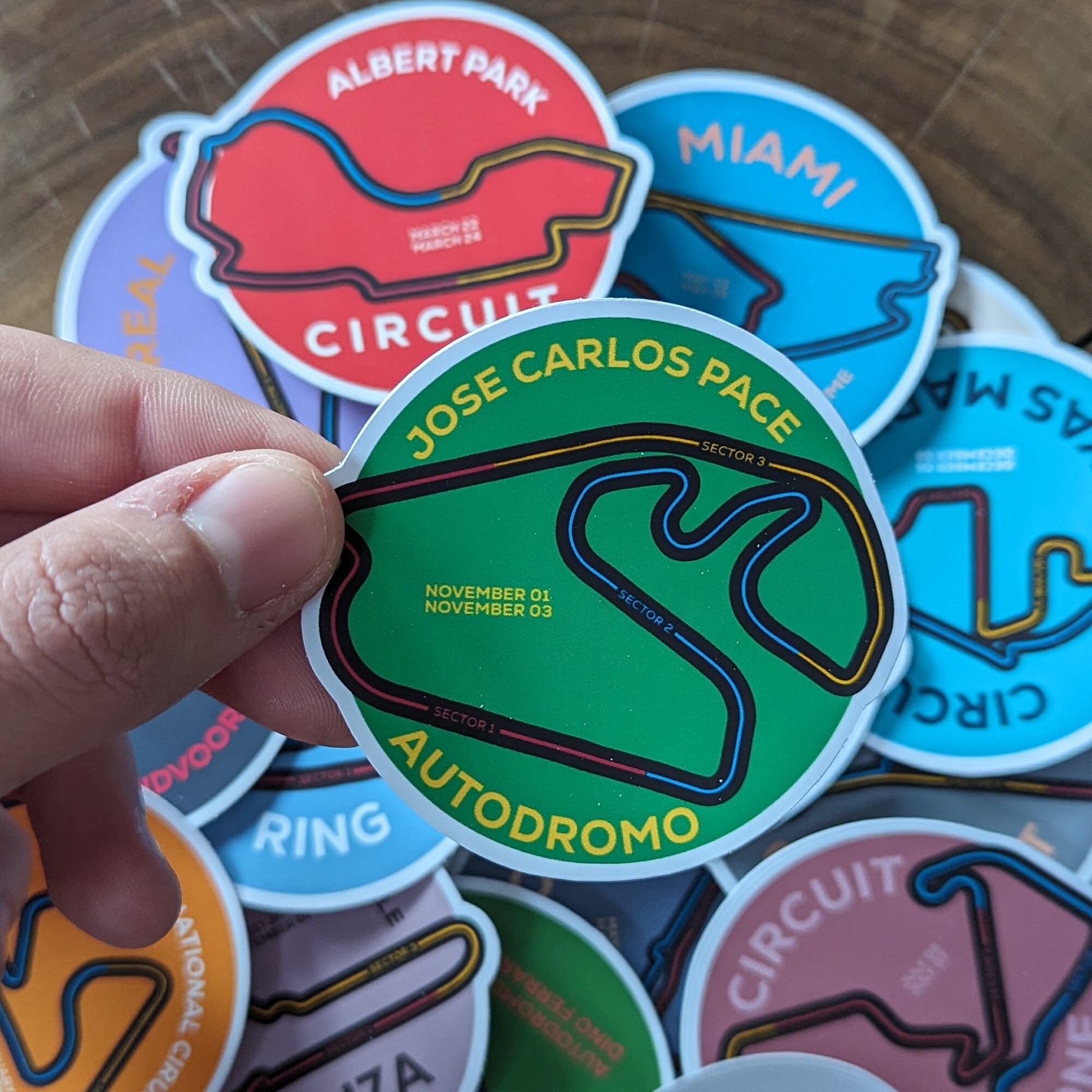 24 Formula 1 Circuit Stickers Bundle 2024, Rounded, Circuit Pack F1 ...