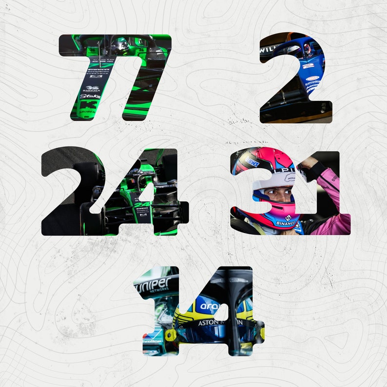 20 Formula 1 Driver Numbers, PNG File, All 20 Drivers 2024 - Etsy