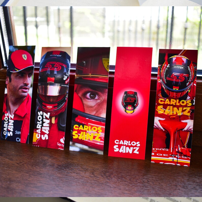 Formula 1 Bookmarks, Carlos Sainz Bookmarks, F1 Driver Bookmark - Etsy