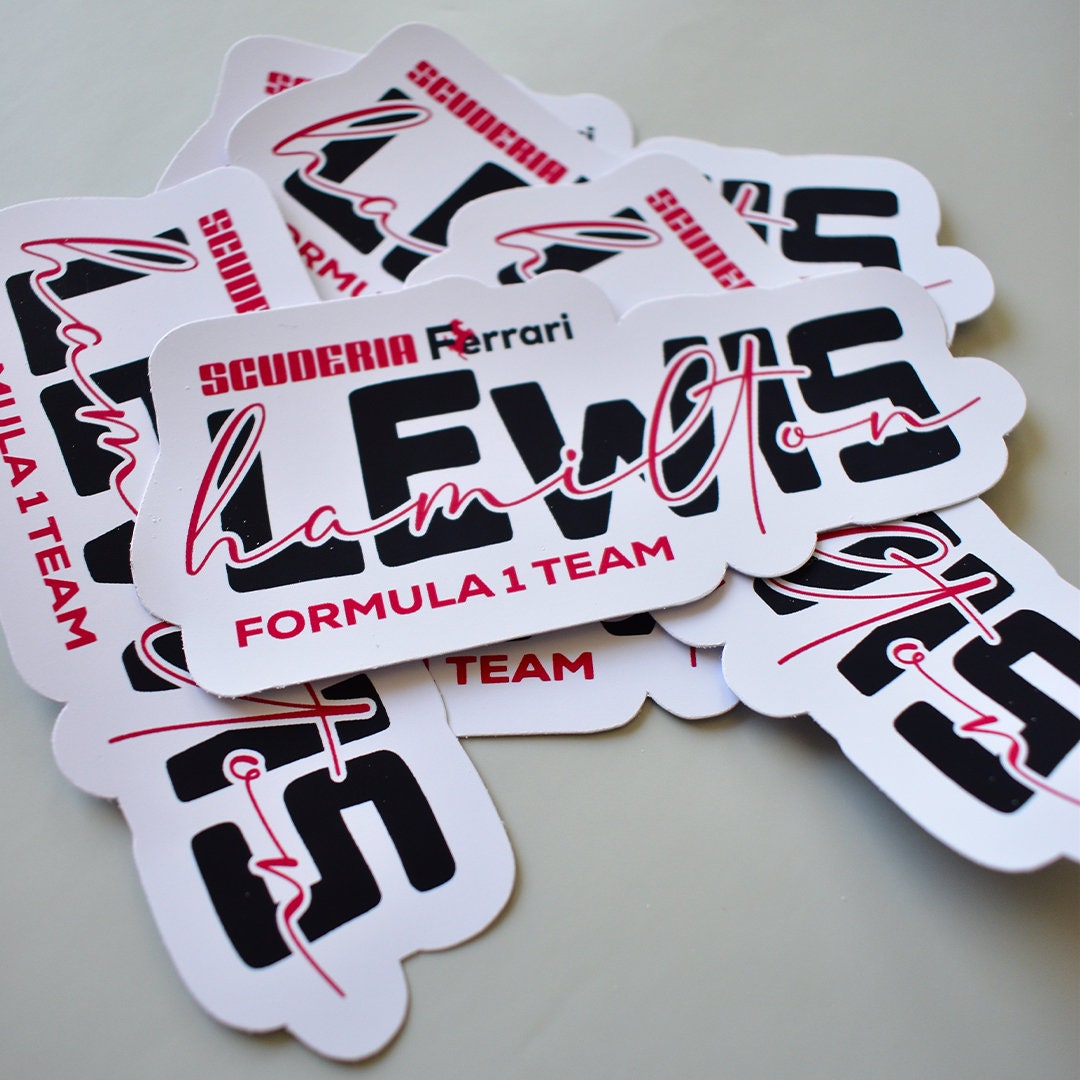 Lewis Hamilton F1 Ferrari Driver Sticker for Notebooks, Water Bottles ...
