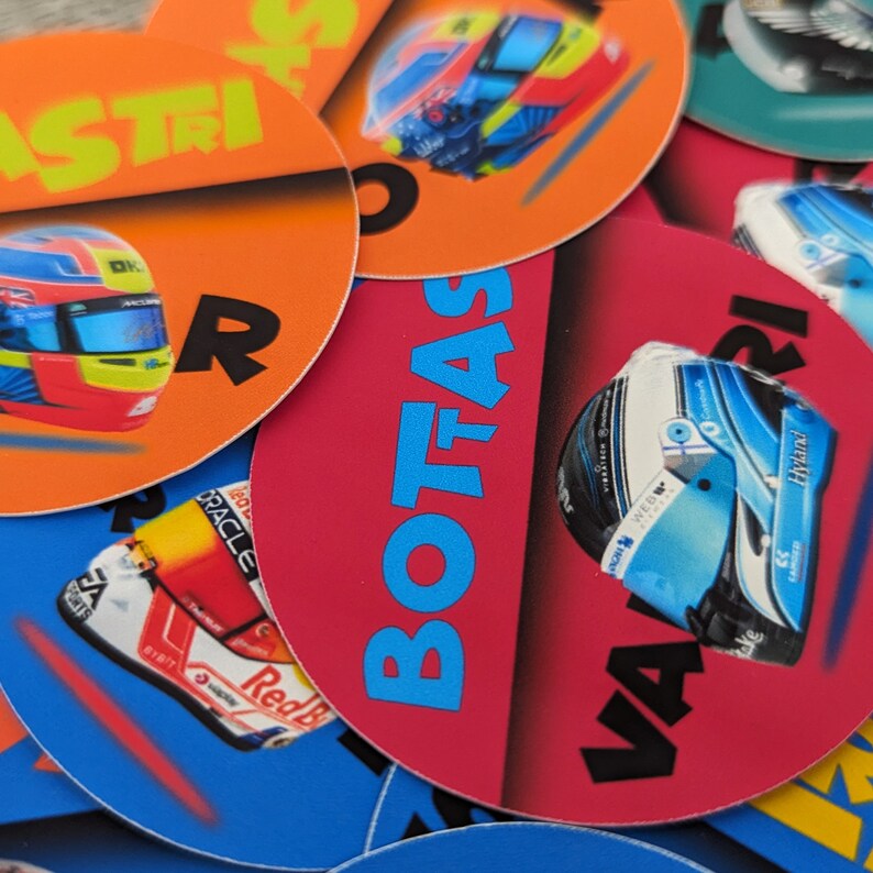 Formula 1 Stickers With All 20 Drivers 2024, F1 Stickers Pack, Lando ...