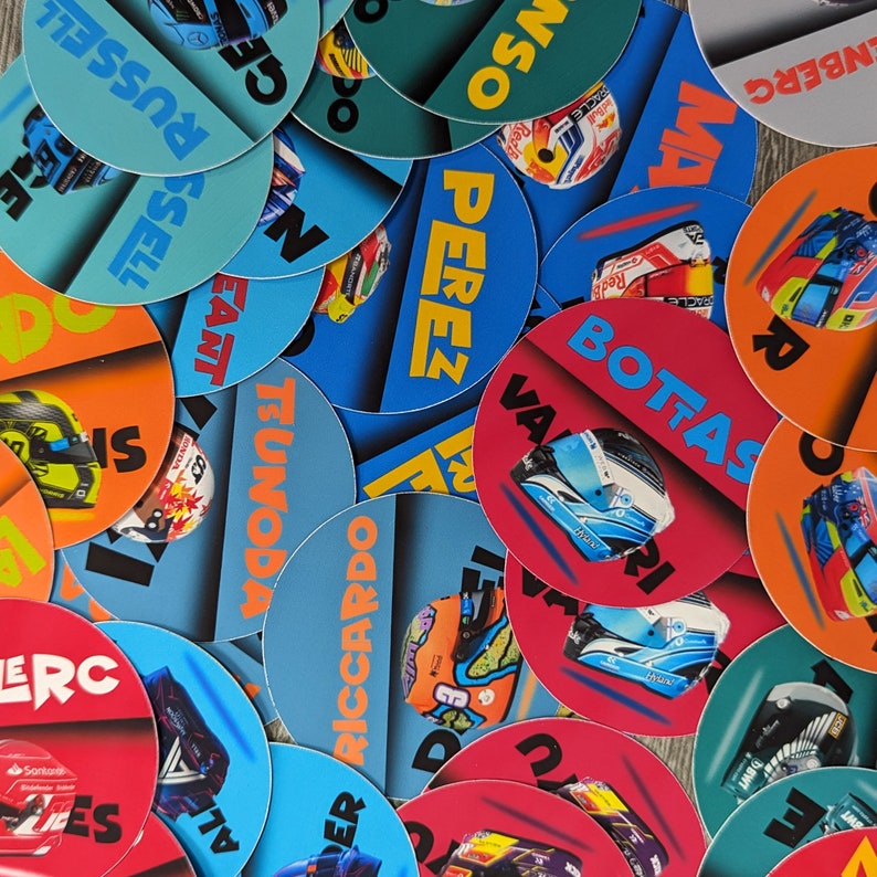 Formula 1 Stickers With All 20 Drivers 2024, F1 Stickers Pack, Lando ...
