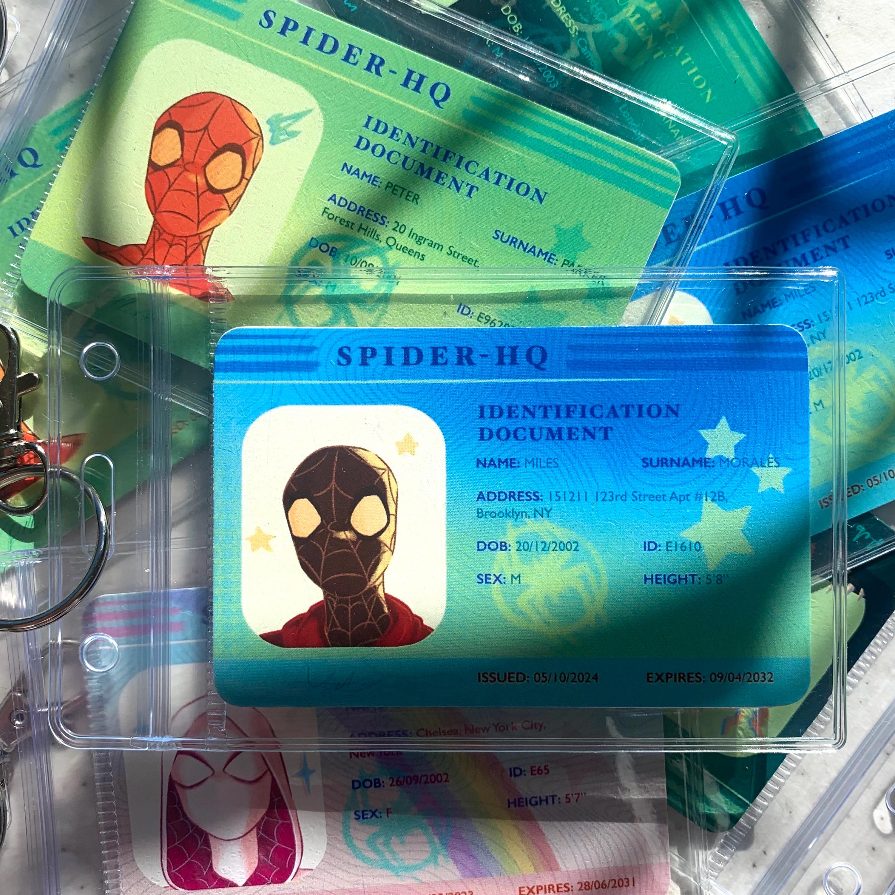 Spider-man Across the Spider-verse | Spider HQ ID Card Keychain - Etsy