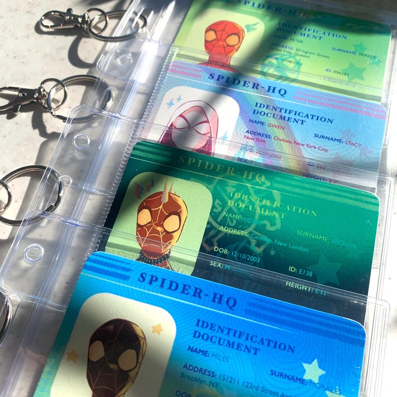 Spider-man Across the Spider-verse | Spider HQ ID Card Keychain - Etsy
