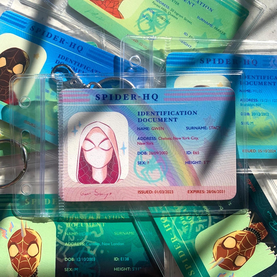 Spider-man Across the Spider-verse | Spider HQ ID Card Keychain - Etsy