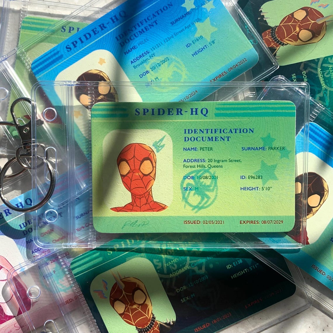 Spider-man Across the Spider-verse | Spider HQ ID Card Keychain - Etsy