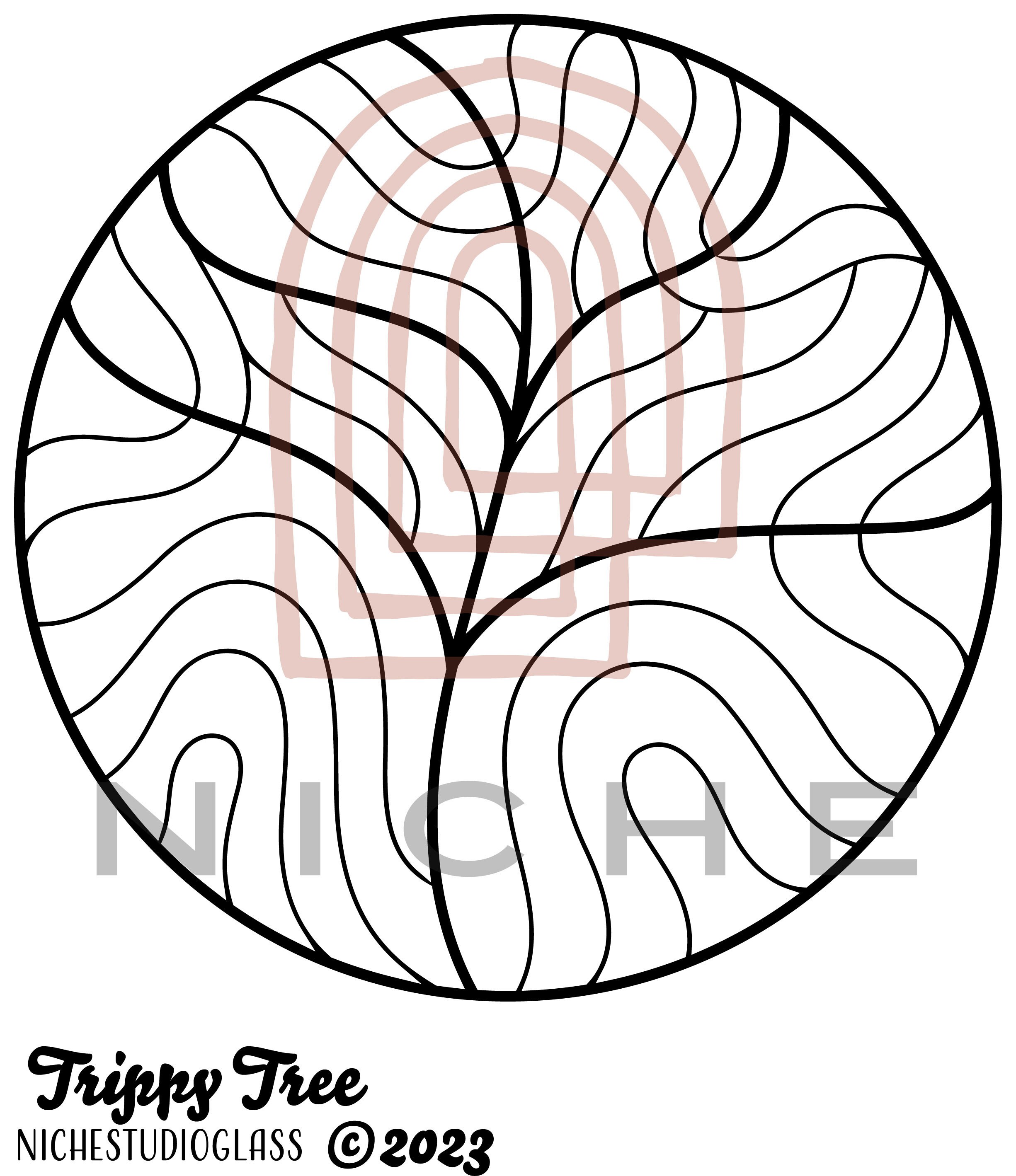 Trippy Tree Stained Glass Pattern PDF DOWNLOAD ONLY - Etsy