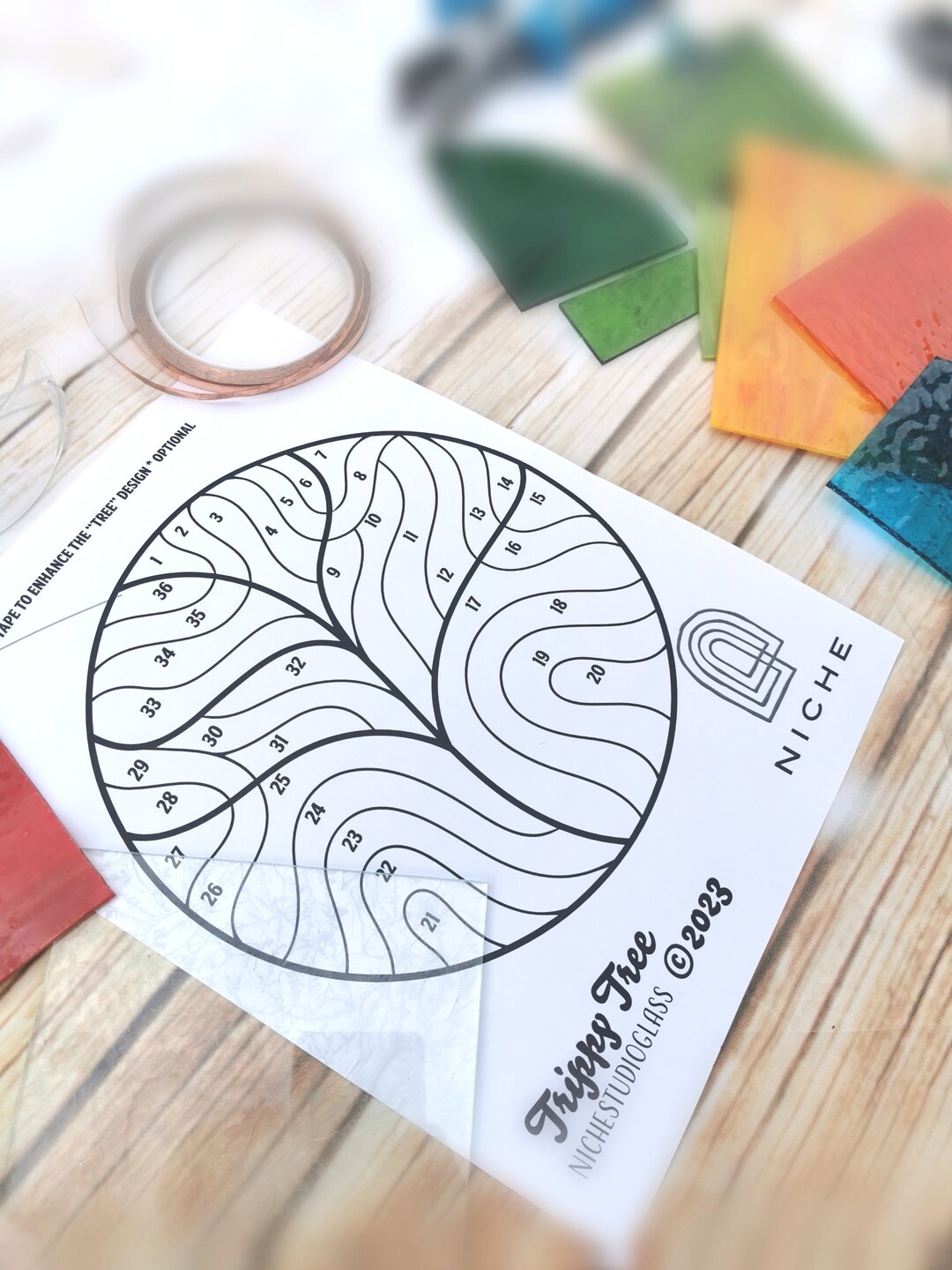 Trippy Tree Stained Glass Pattern PDF DOWNLOAD ONLY - Etsy