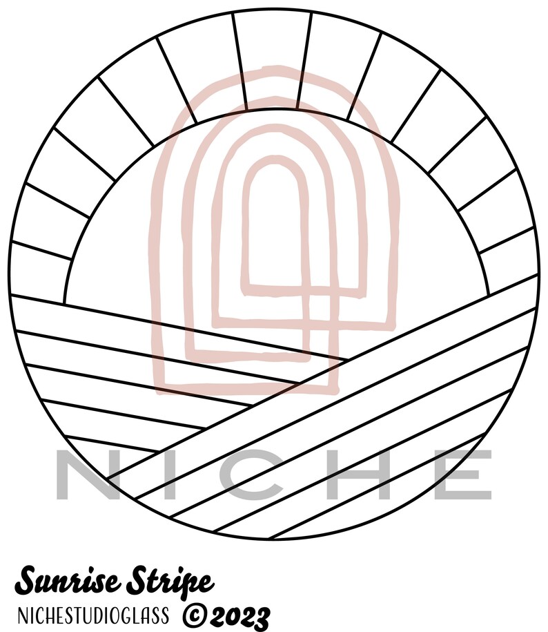 Sunrise Stripe Stained Glass Pattern- PDF DOWNLOAD ONLY - Etsy