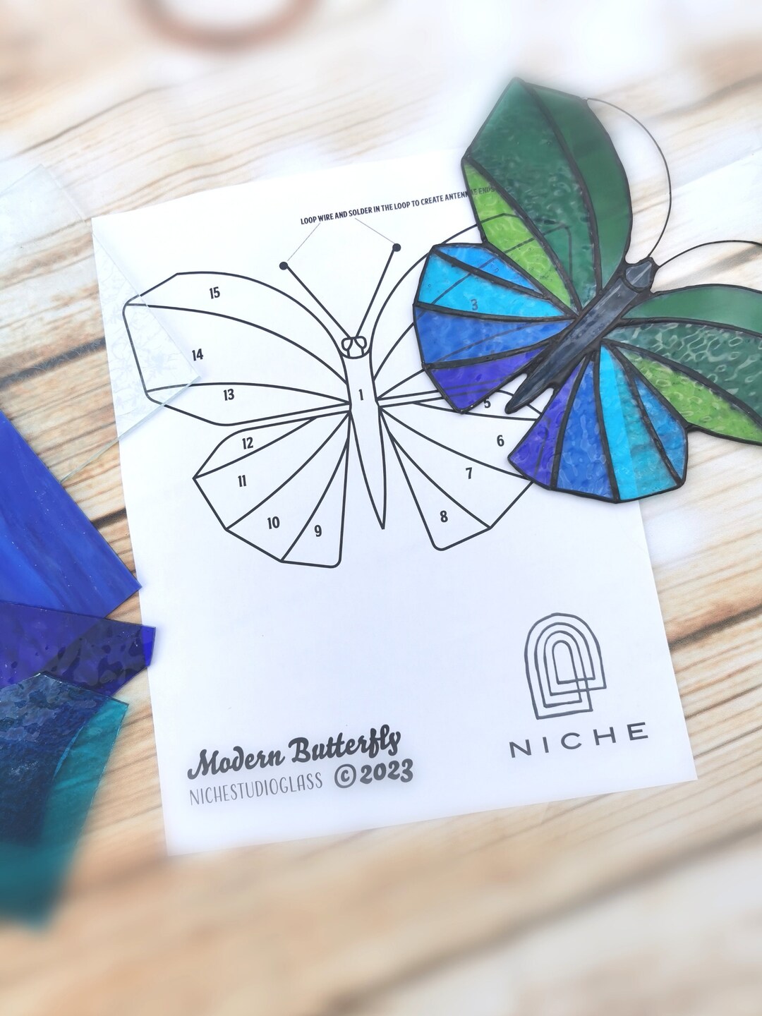 Modern Butterfly Stained Glass Pattern- PDF DOWNLOAD ONLY - Etsy