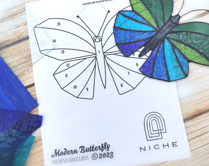 Modern Butterfly Stained Glass Pattern PDF DOWNLOAD ONLY - Etsy