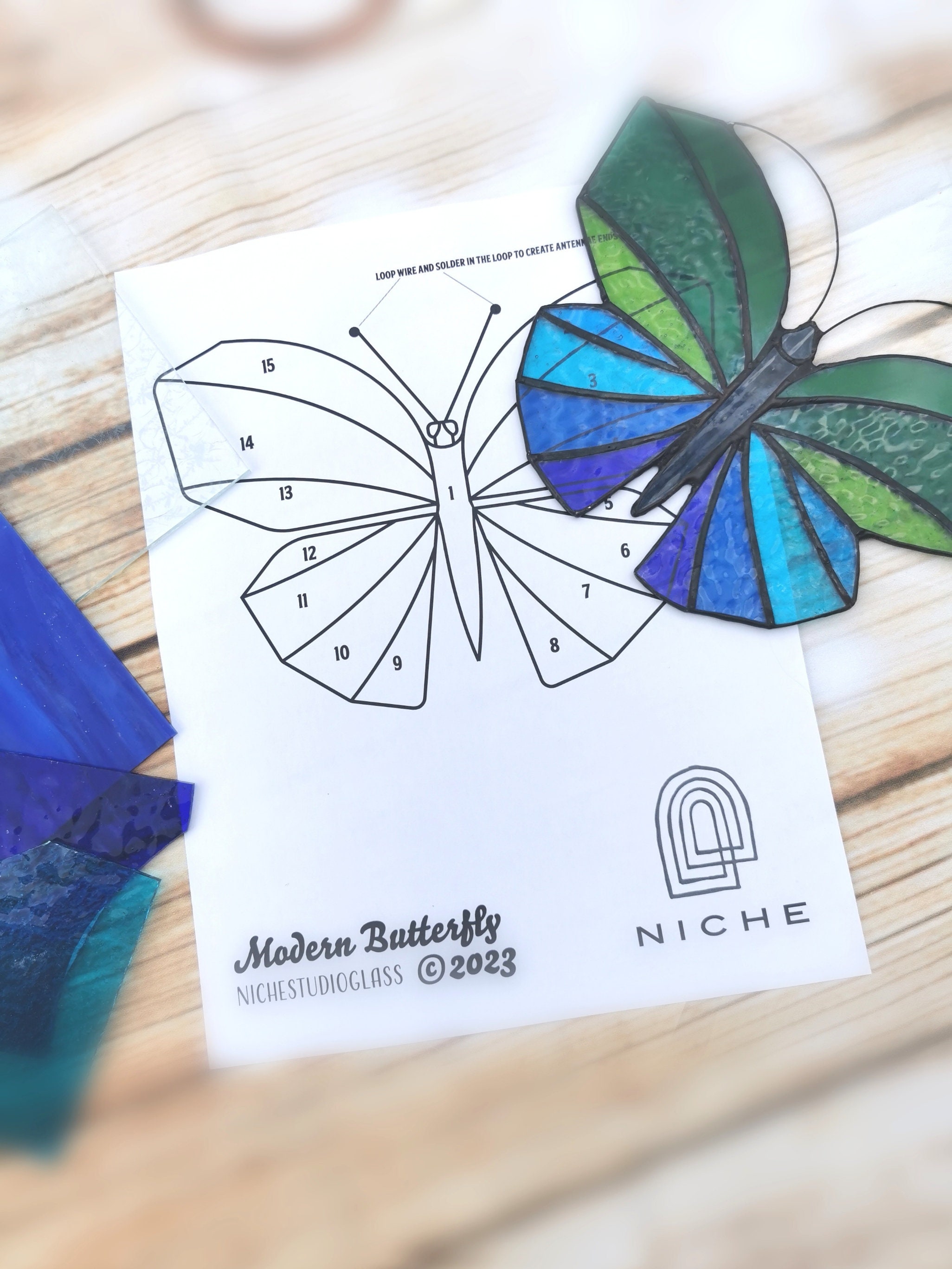Modern Butterfly Stained Glass Pattern- PDF DOWNLOAD ONLY - Etsy