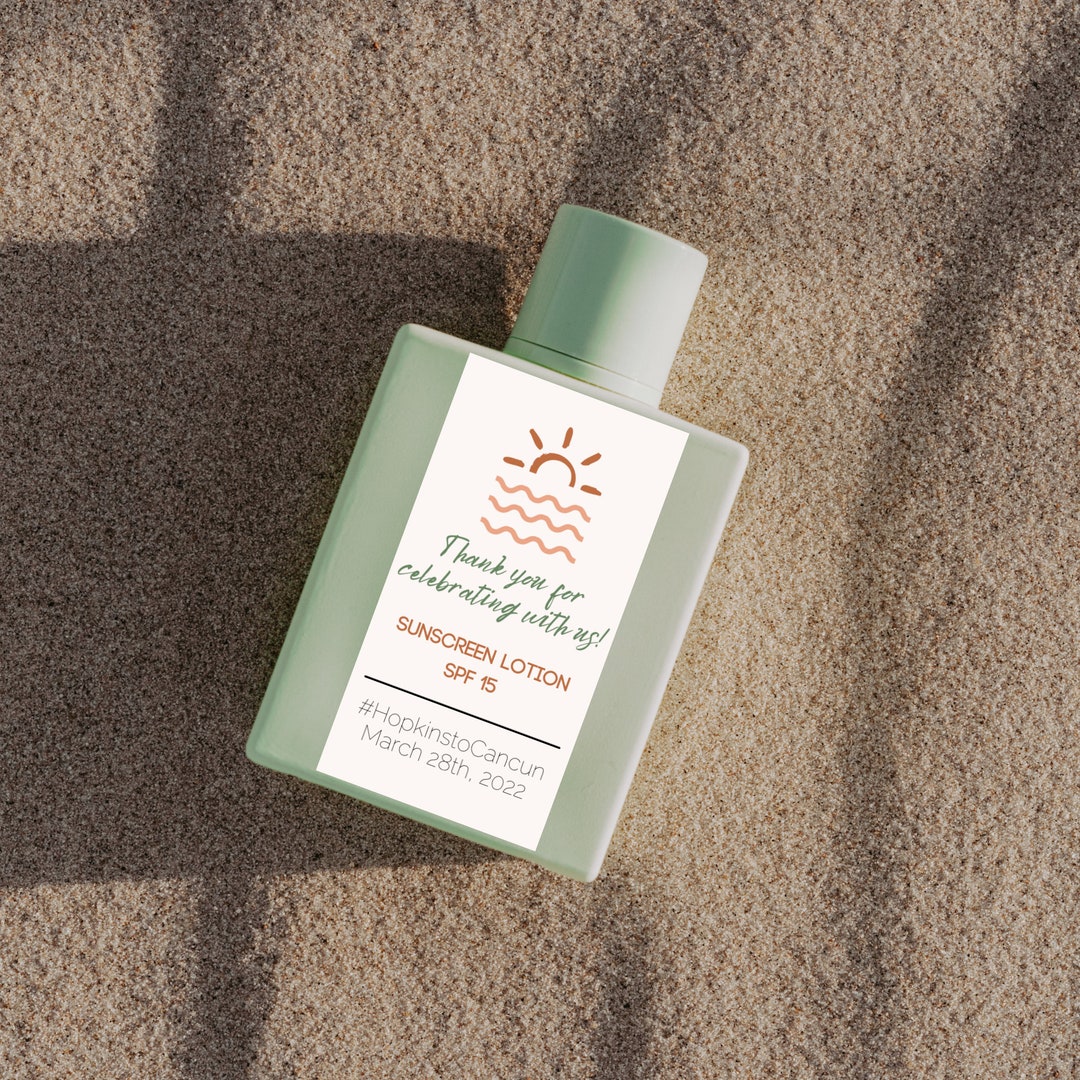 Sunblock Label to Put on Travel Size Bottle - Etsy