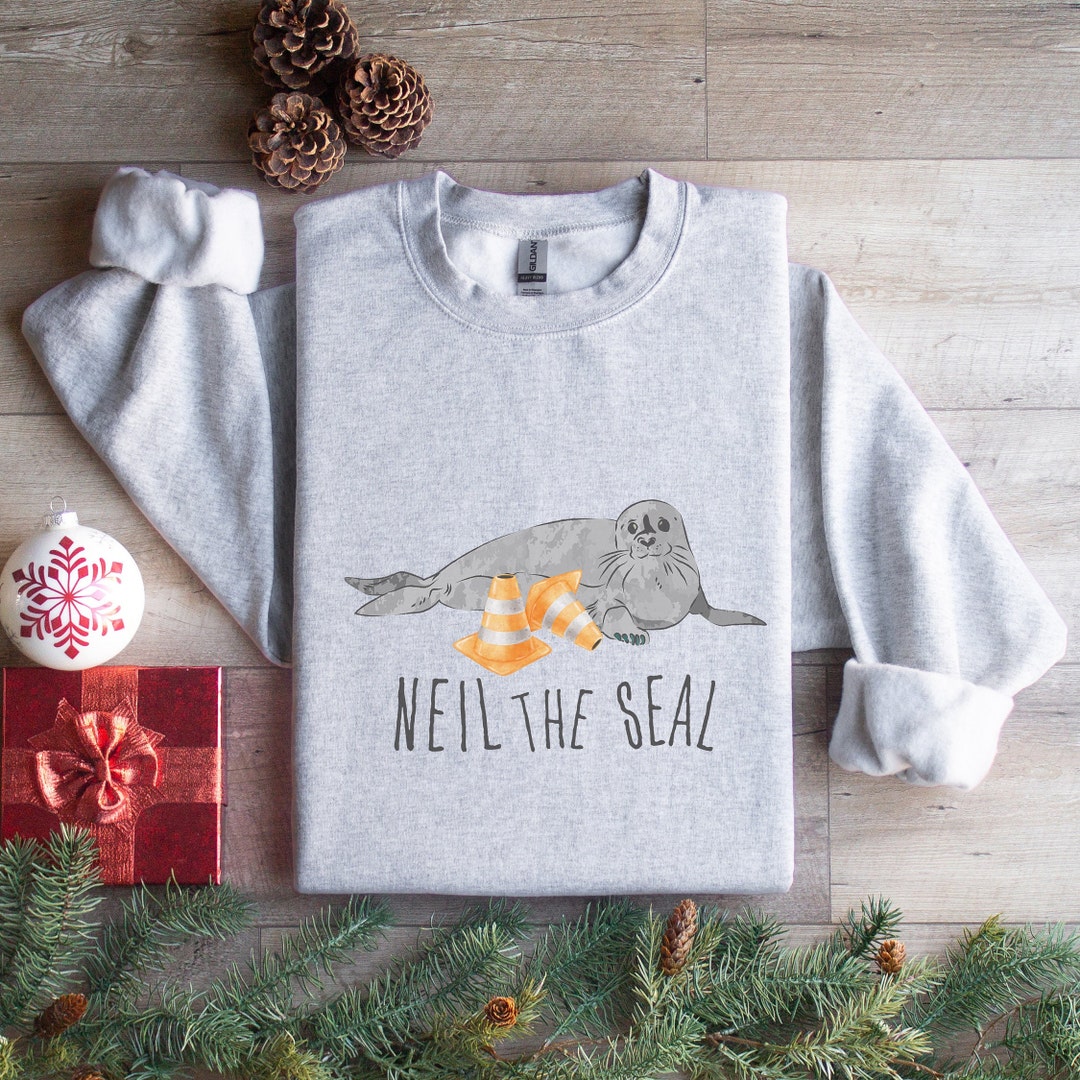Neil the Seal Sweatshirt, Cute Traffic Cone Graphic - Etsy