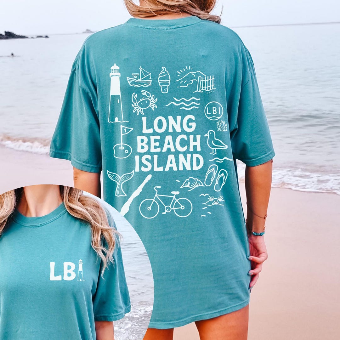 Comfort Colors Long Beach Island NJ T-shirt: Double-sided LBI Design - Etsy
