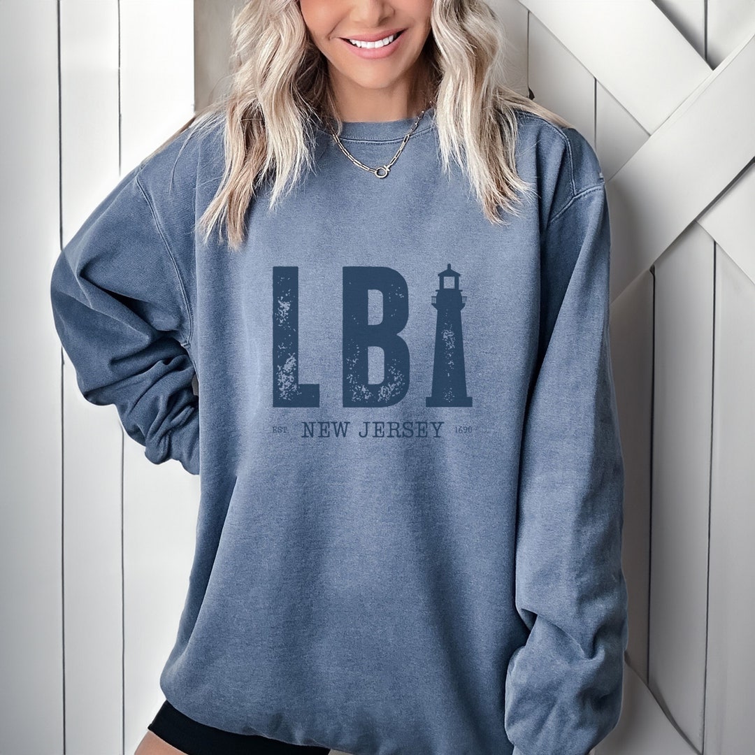 LBI New Jersey Crewneck Sweatshirt, Garment-dyed Comfort Colors - Etsy