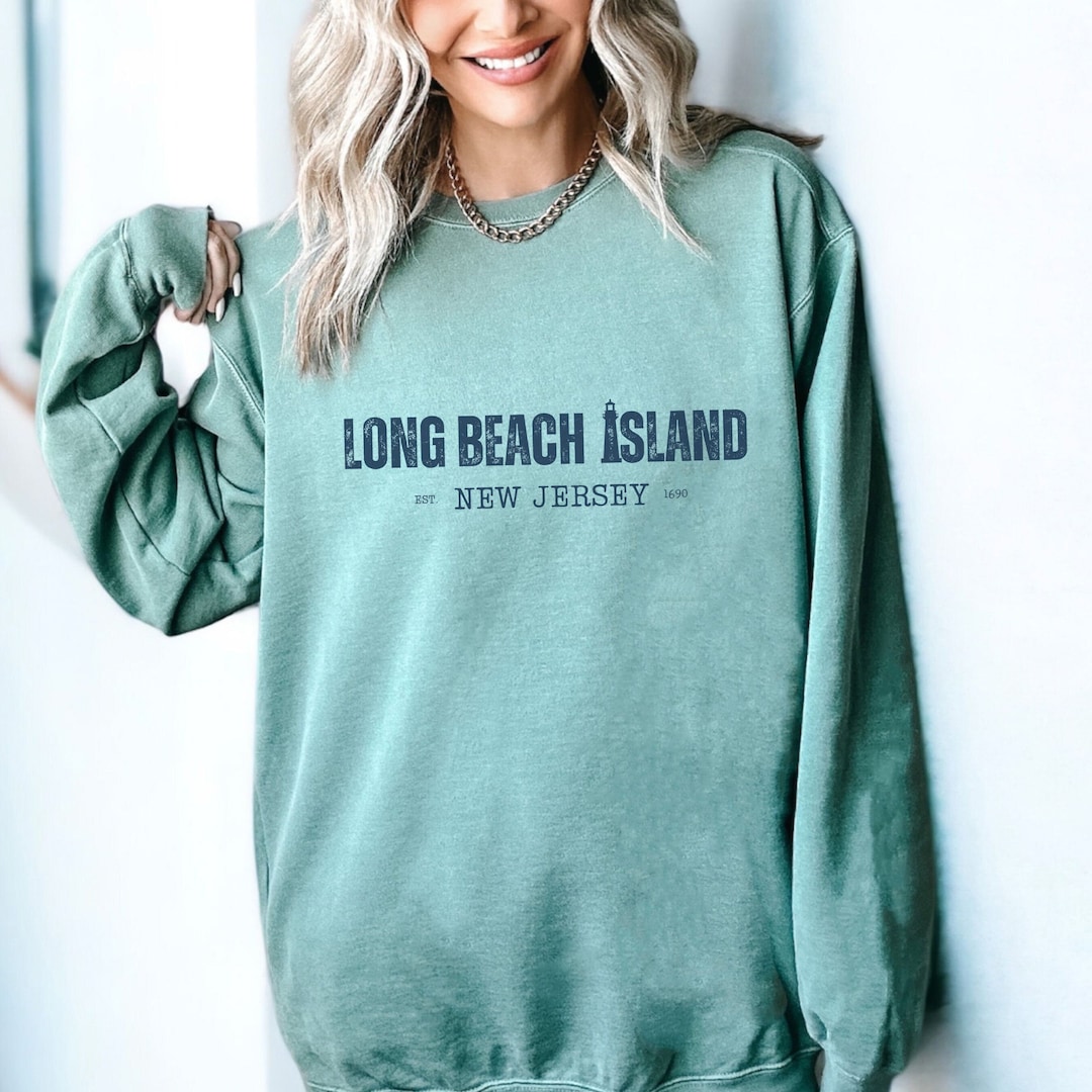 Long Beach Island New Jersey Crewneck Sweatshirt Unisex Garment-dyed ...