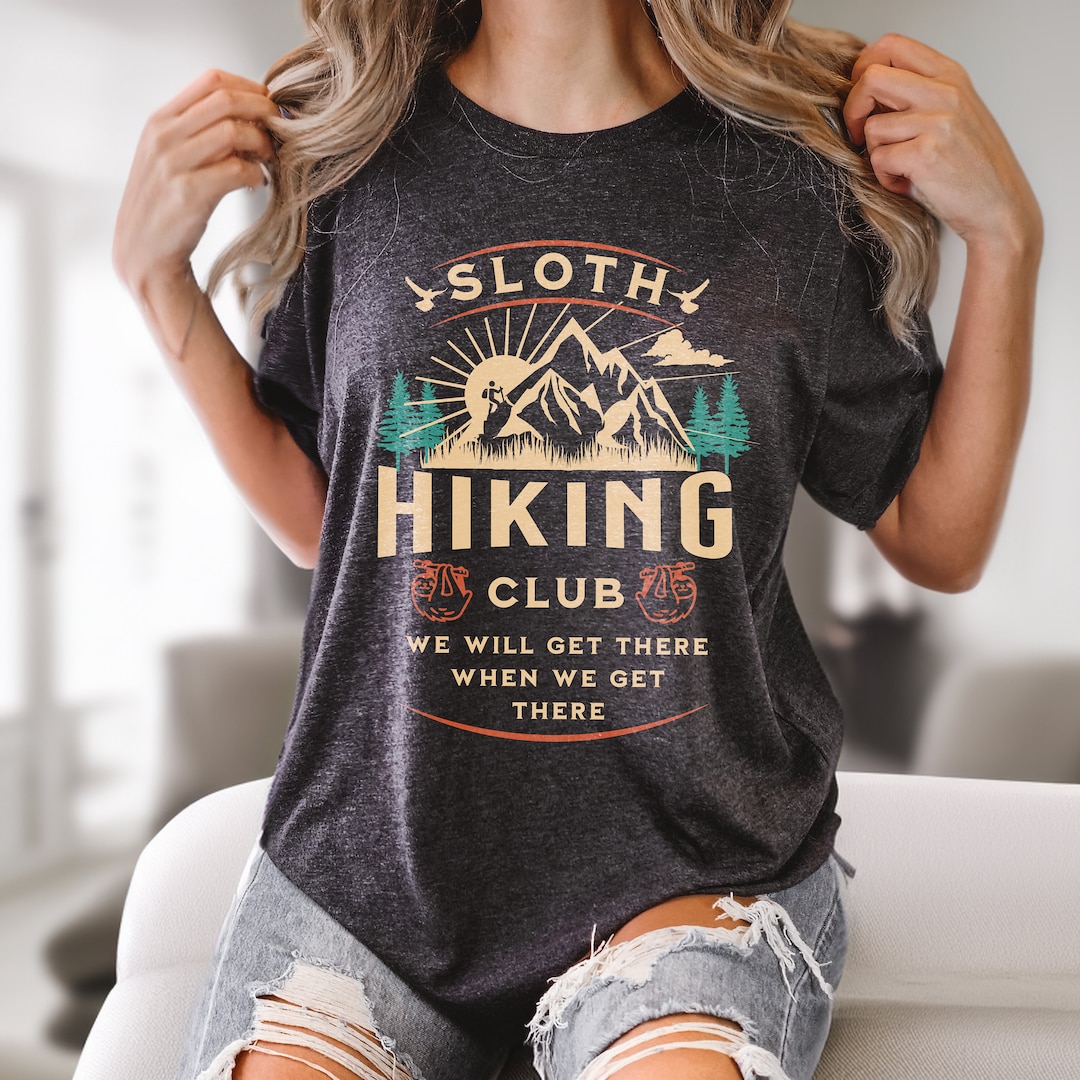 Sloth Hiking Club T-shirt: Funny Outdoor Adventure Tee - Etsy