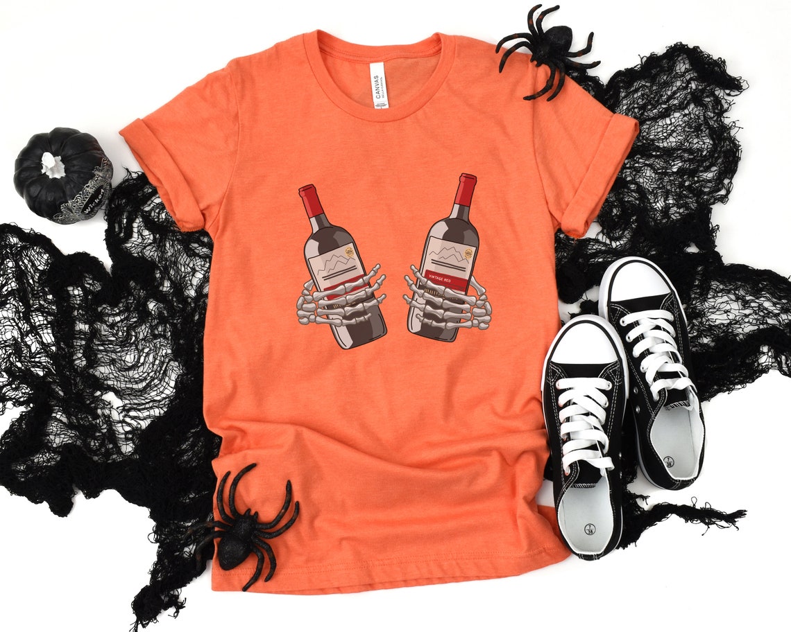Spooky Wine Bottle Shirt Trick or Treat Shirt Halloween - Etsy